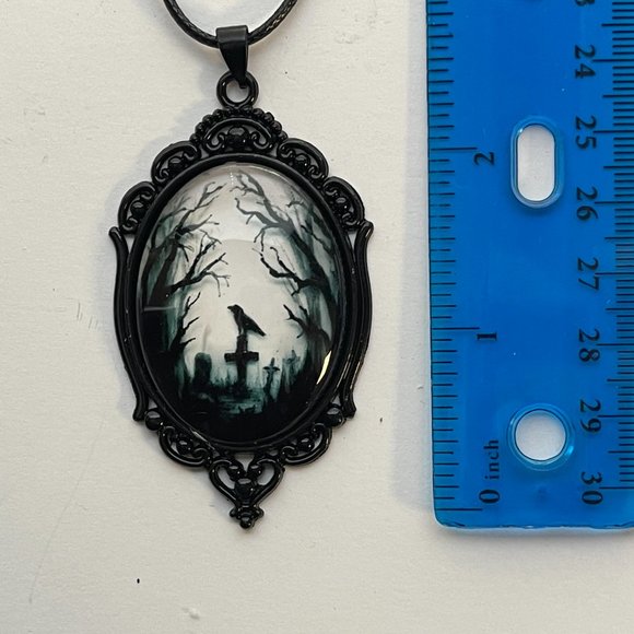 MyEpicDeals | Jewelry | Gothic Crow Raven Necklace Cemetery Pendant ...